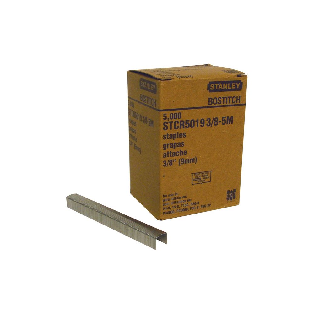 GRAPA P/ENGRAPADORA INOX BOSTITCH 3/8" (CJA X 5000) STANLEY STCR5019-3 ...